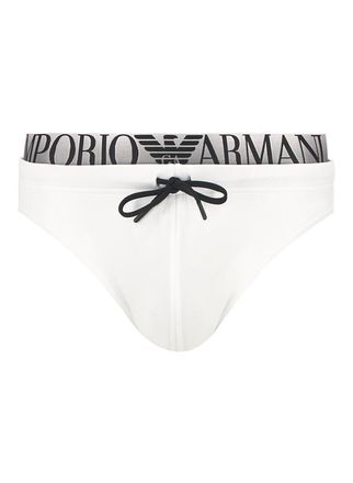 Emporio Armani Herren Badeslip wei&szlig; unifarben