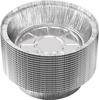 Generic Liner f&uuml;r Luftfritter, 50 St&uuml;ck Aluminiumfolie-Tablett - &Ouml;ldichte Runde Luftfrittierer Filter Liner, F&uuml;r Dampfgarer Mikrowelle Toaster Ofen Backen Res