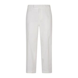 Thom Browne Homme, Pantalons, Blanc, Taille: L Pantalon Chino Utility en Twill de Coton