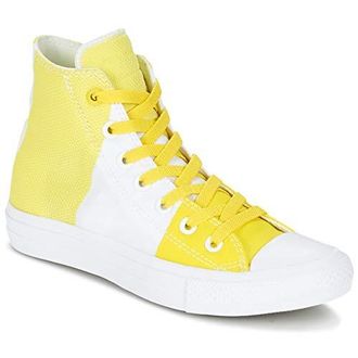 Converse Chucks 155495C Chuck Taylor All Star II Ox, Blanc, Gomme Blanche, Jaune Frais, Jaune, Blanc et Blanc, 39 EU