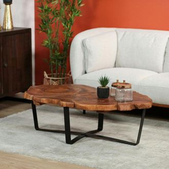 Pier Import Pier Import - Table basse ovale teck massif recycl&eacute; baltimore