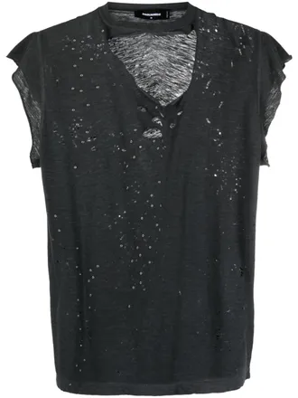 Dsquared2 t-shirt &agrave; bords francs - Gris