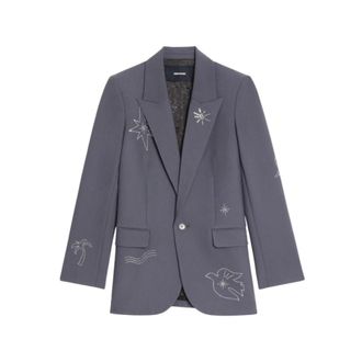 Zadig&Voltaire Femme, Vestes, Gris, Taille: 40 FR Vival Tailleur Multistrass