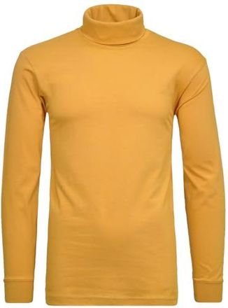 Ragman T-shirt basique à col roulé à manches longues pour homme, 536 Moutarde, XXL