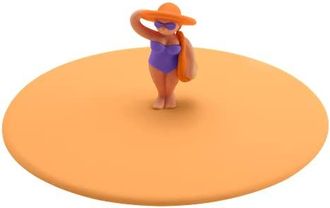 Lurch 210846 Mein Deckel Beach Girls Theresa Tasche, Glasabdeckung aus BPA-freiem Premium-Platin-Silikon, Ø 10,5cm, Orange