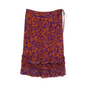 Dries Van Noten Midi-Rock mit Pailletten und R&uuml;schenbesatz - - Skirts - Damen - Mehrfarbig - XS