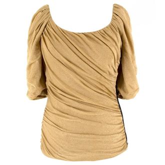 Dolce & Gabbana Gold Lurex Ruched Top Size XS