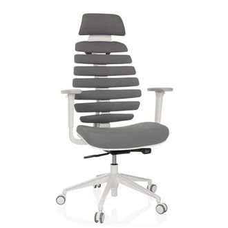hjh OFFICE Chaise de Bureau Professionnelle Ergo Line W Chaise pivotante avec Dossier Ergonomique, Appui-lordose Inclus, Gris foncé
