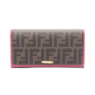 Fendi Portefeuille long vintage (&agrave; deux volets) Pre-owned - Femme - Pre-owned - Brun - Taille: ONE Size