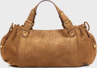 Gerard Darel Sac &agrave; main en cuir velours effet tress&eacute; - 24H