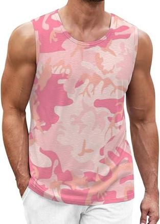 Generic T-shirt sans manches en coton pour homme - Imprimé numérique - Style décontracté - Style hipsters, blanc, L