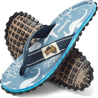 Gumbies Islander Tongs pour homme et femme avec tongs en coton super doux et semelle en caoutchouc recyclé durable, confort garanti, Seahorse, 46 EU