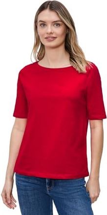 Street One 3228108 T-Shirt avec col Bateau, Racing Rouge, 44 Femmes