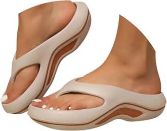 Minetom Tongs Femme Confortable Orthopédique Sandales De Plage Légères Chaussons Été Tongue Plage Piscine Flip Flop Douche Pantoufles B Gris 36/37 EU