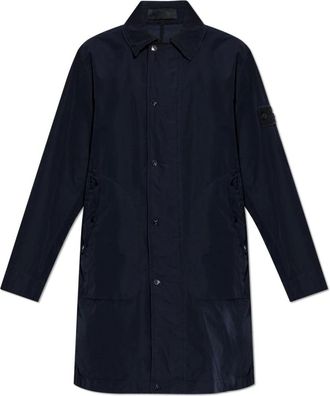 Stone Island Homme, Manteaux, Bleu, Taille: XL Parka Boutonn&eacute;e