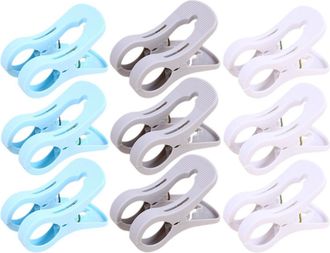 Healifty 9 St&uuml;ck Windfeste W&auml;scheklammern aus Kunststoff Quilt und Strandtuchklammern rutschfeste Trockenclips f&uuml;r Balkon Bad und Outdoor