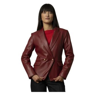 Kocca Femme, Vestes, Rouge, Taille: 40 FR Veste moderne en simili cuir &agrave; boutons