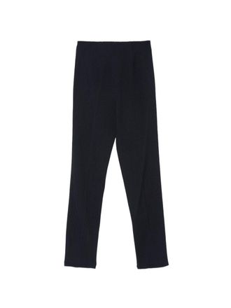 Emporio Armani Virgin Wool Ribbed Knit Leggings - Ink