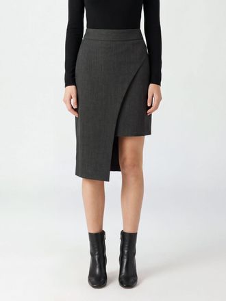 Federica Tosi Asymmetrischer High-Waist Midirock aus Wollmischung