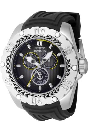 Invicta Ocean Voyage 48019 Herrenuhr - Quarzwerk - Edelstahl mit schwarzem Zifferblatt - 51 mm