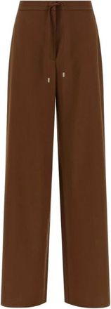 Max Mara Femme, Pantalons, Brun, Taille: 42 FR Pantalon Fluide en Laine Vierge
