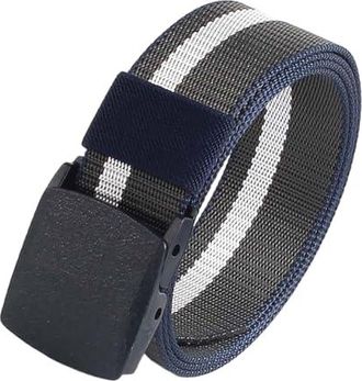 Generico Ceinture avec boucle en nylon - Cnturon r&eacute;glable pour homme, design sans trous | Cnturon tissu de 49 pouces, ceinture de travail en nylon durable avec