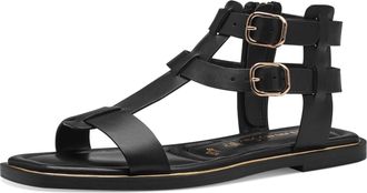 Tamaris Damen Sandalen Leder Blockabsatz Sommer; BLACK/schwarz; 36 EU