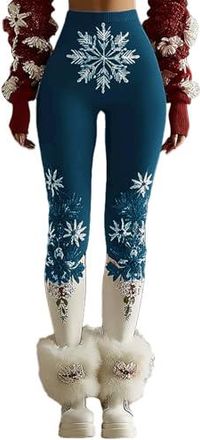 Generic Legging en tricot confortable et chaud pour femme - Motif flocon de neige de No&euml;l - Doux pour la peau - Extensible - Legging amincissant pour femme, V