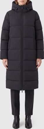 K-Way Lange gesteppte Daunenjacke mit Kapuze und appliziertem Logo