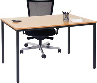 Mendler Schreibtisch Braila, Konferenztisch Bürotisch Seminartisch, 120x80cm MDF - Buche-Optik