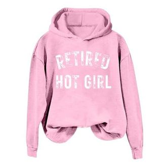 Generic 2026 Printemps Femme Hiver Retraite Hot Girl T-shirt L&eacute;ger Pull Top Halloween Imprim&eacute; Sweat &agrave; Capuche, rose, XXL