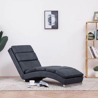 vidaXL Chaise longue Gris Similicuir daim Vidaxl