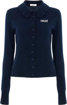 Chlo&eacute; Femme, Pulls, Bleu, Taille: 40 FR Cardigan ajust&eacute;