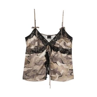 Pinko Pinko, Femme, Tops, Beige, Taille: 38 FR Riserva Top