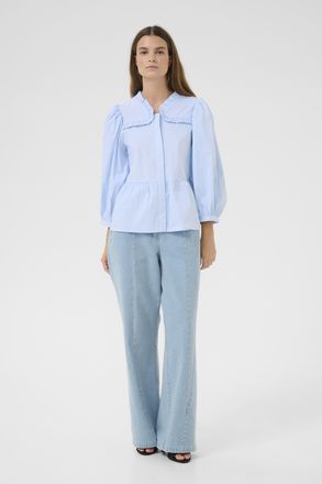 Karen by Simonsen Langarm-Bluse Feminine Pearl Blue