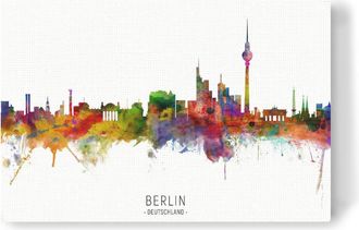 artboxONE Leinwand 120x80 cm Städte/Berlin Berlin Germany Skyline txt von Michael Tompsett