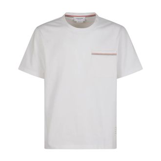 Thom Browne Homme, Tops, Blanc, Taille: S T-shirt Oversize &agrave; Manches Courtes