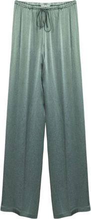 Semicouture Femme, Pantalons, Vert, Taille: 42 FR Silk Blend Wide Pantalons