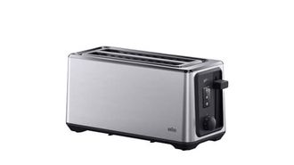 Braun Langschlitz-Toaster - 2 extralange Schlitze, 8 Br&auml;unungsstufen, Auto-Zentrierung, Reheat+ & Defrost+, integrierter Br&ouml;tchenaufsatz, EasyGrab, Schwarz 