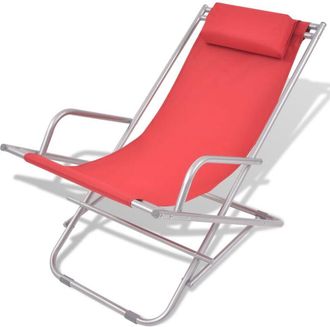 vidaXL Vidaxl - Liegest&uuml;hle 2 Stk. Stahl Rot