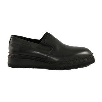 A.Testoni Slip-On Lederschuhe mit Gummisohle - - Shoes - Herren - Schwarzk - 39 1/2 EU