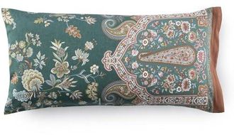 Bassetti Indian Roses Kissenh&uuml;lle zu Bettw&auml;sche aus 100% Baumwollsatin in der Farbe GR&Uuml;N V1, Ma&szlig;e: 40x80 cm - 9333310