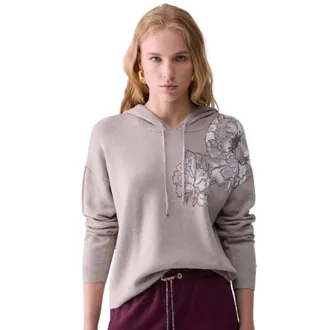 Liu Jo Femme, Sweatshirts et sweats &agrave; capuche, Beige, Taille: 38 FR Sweat &agrave; capuche Bulldog