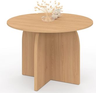 IDMarket Fixer runder Esstisch ABY 6 Personen Holz Bucheffekt 110 cm