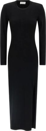 P.A.R.O.S.H. Midikleid mit Schulterpolstern - Schwarz