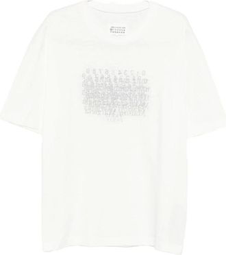 Maison Margiela Homme, Tops, Blanc, Taille: XL Logo cotton T-shirt