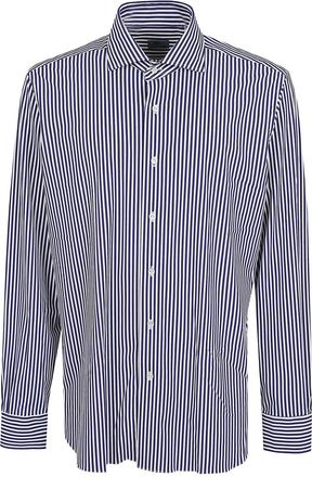 Barba Homme, Chemises, Bleu, Taille: XL Neck Shirt