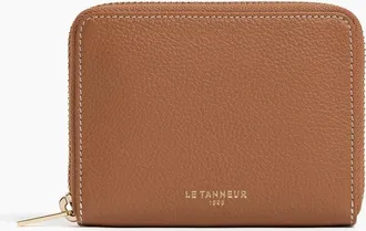 Le Tanneur Porte monnaie zipp&eacute; avec porte cartes amovible Albertine en cuir grain&eacute;