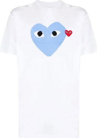 Comme Des Gar&ccedil;ons Homme, Tops, Blanc, Taille: 2XL Heart-print T-Shirt