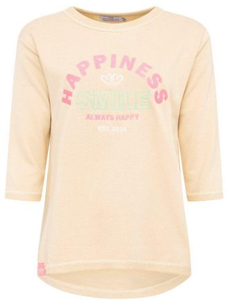 Zwillingsherz Langarmshirt Smile 3/4-Arm, Rundhalsausschnitt, Stickerei